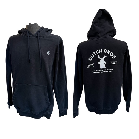Dutch Bros | Shirts | Dutch Bros Peace Sign Black Hoodie Sz Med ...